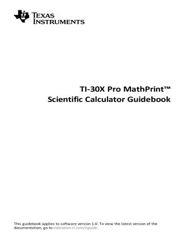 Texas Instruments TI-30X Pro MathPrint Owner Manual | Manualzz