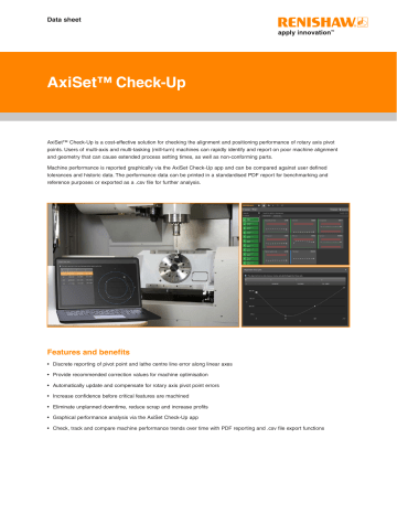 Renishaw AxiSet™ Check-Up Data sheets | Manualzz