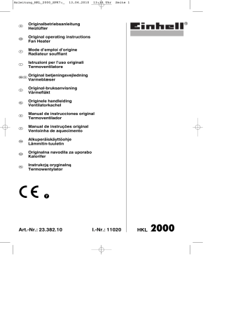 Einhell Heating HKL2000, HKL 2000 Användarmanual | Manualzz