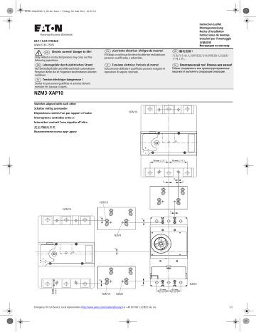 Eaton NZM3-XAP10 Instruction Leaflet | Manualzz