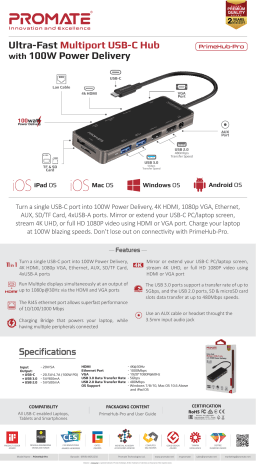 Promate PrimeHub-Pro Datasheet | Manualzz