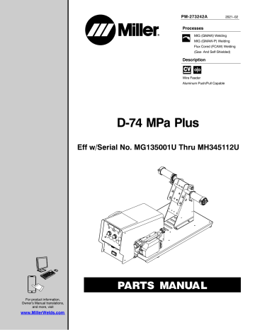 Miller D-74 MPA PLUS CE Part Manual | Manualzz