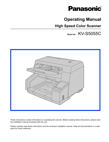 Panasonic KV-S5055C Owner Manual | Manualzz