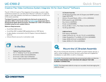 Crestron UC-C100-Z Quick Start | Manualzz