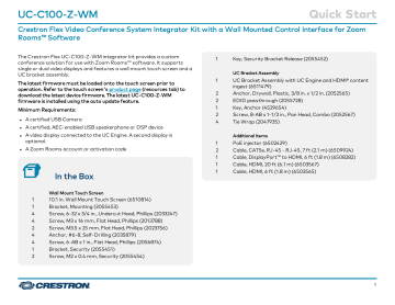 Crestron UC-C100-Z-WM Quick Start | Manualzz