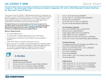 Crestron UC-CX100-T-WM Quick Start | Manualzz