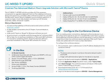 Crestron UC-MX50-T-UPGRD Quick Start | Manualzz
