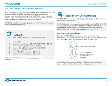 Crestron TSW-570P Quick Start | Manualzz