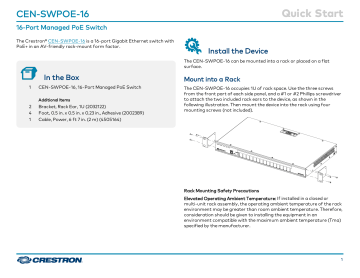 Crestron CEN-SWPOE-16 Quick Start | Manualzz