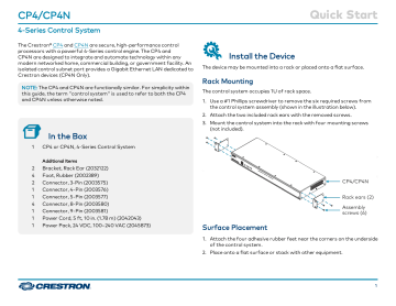 Crestron CP4N Quick Start | Manualzz