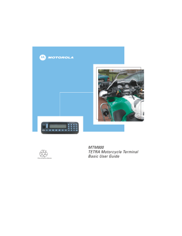 Motorola TETRA MTM800 Basic User's Manual | Manualzz