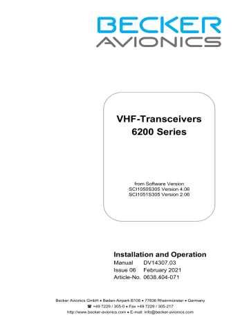Short Description. Becker RCU6201, RT6201, AR6203, AR6201 | Manualzz