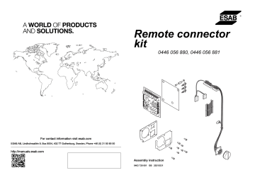 ESAB Remote connector kit Assembly instruction | Manualzz