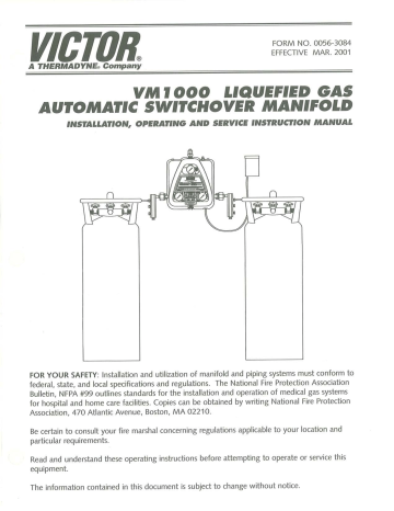 ESAB VM1000 Liquefied Gas Automatic Switchover Manifold Installation ...