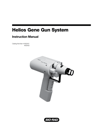 BIO RAD Helios Gene Gun System Instruction Manual | Manualzz