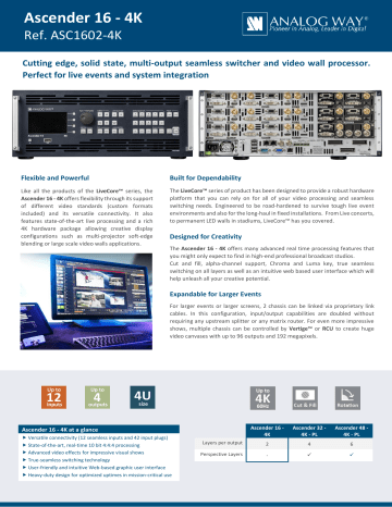 Analog Way Ascender 16 Datasheet | Manualzz