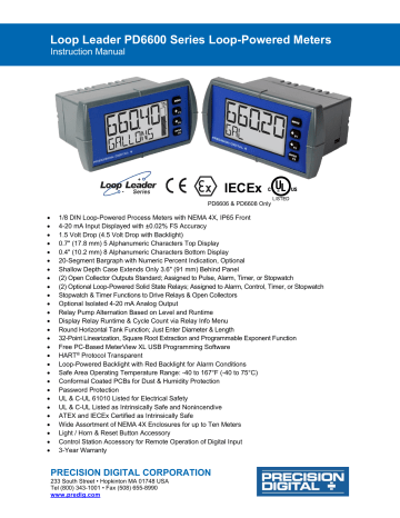 Precision Digital PD6600, PD6606 Instruction manual | Manualzz