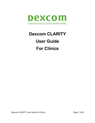 Dexcom CLARITY Diabetes Management Software User Guide | Manualzz