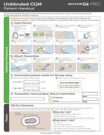 Dexcom G6 Pro CGM System Guide | Manualzz