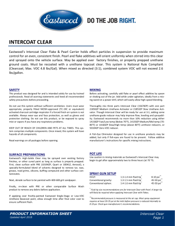Eastwood Intercoat Clear Kit 1 gallon Instructions | Manualzz