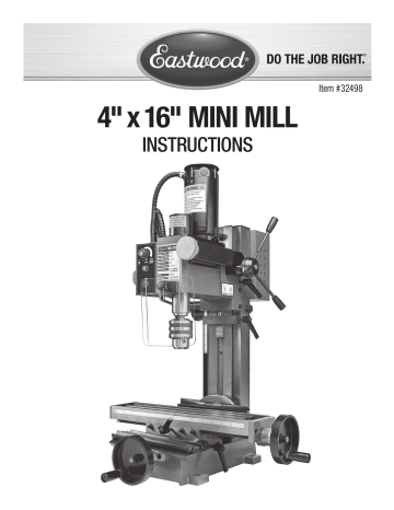 Eastwood Benchtop Mini Mill Instructions | Manualzz