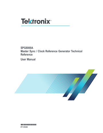 Tektronix SPG8000A User Manual | Manualzz
