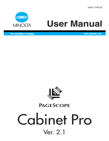 Konica Minolta PAGESCOPE CABINET PRO Owner Manual | Manualzz