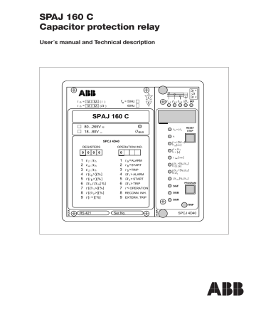 ABB SPAJ 160 C User Manual And Technical Description | Manualzz