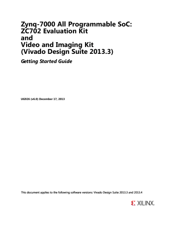 Xilinx ZC702, Zynq-7000 Getting Started Manual | Manualzz