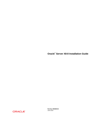 Oracle X8-8 Installation Manual | Manualzz