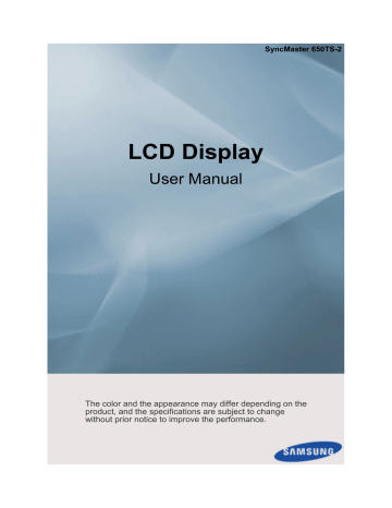 Samsung SYNCMASTER 650TS-2 User manual | Manualzz