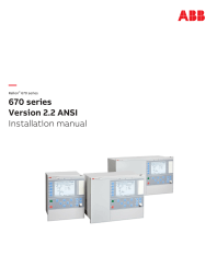 ABB RELION REL670 - Product Manual, Operator's manual, Installation manual