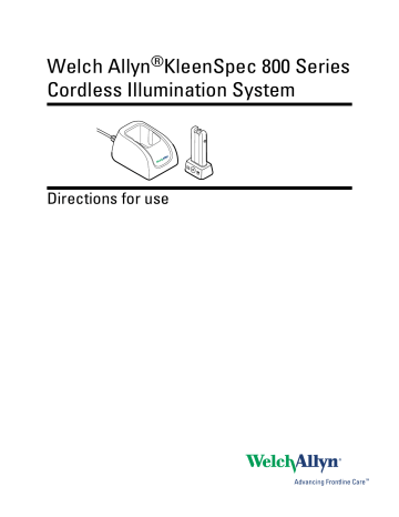 Welch Allyn KleenSpec 800 Series Directions For Use Manual | Manualzz