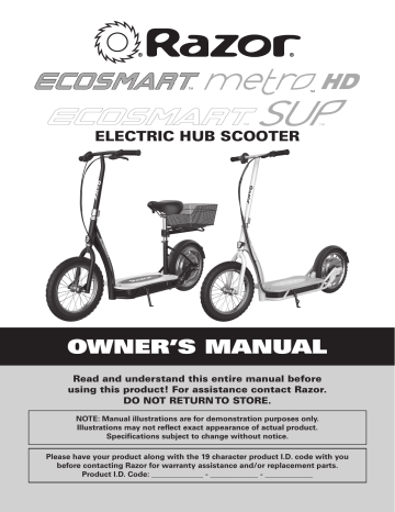 Razor EcoSmart SUP & EcoSmart Metro HD Owner's Manual | Manualzz