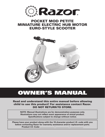 Razor Pocket Mod Petite Owner's Manual | Manualzz