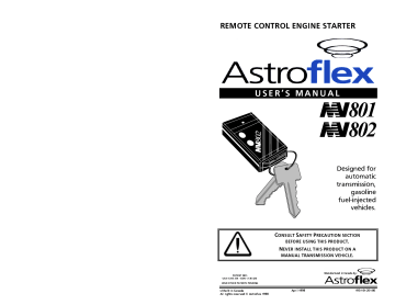 AstroStart MV 801 Owner's Manual | Manualzz
