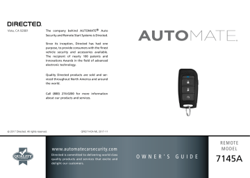 Automate D9145A, 7145A Owner's manual | Manualzz