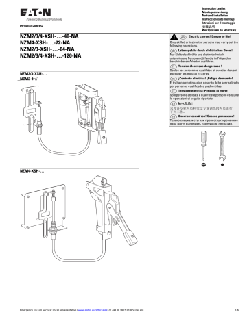 Eaton NZM3-XSH-48-NA Series Instruction Leaflet | Manualzz