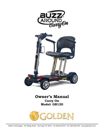 Golden Technologies Buzzaround Carry On GB120 Owner's Manual | Manualzz