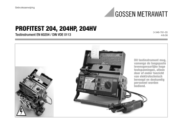 Gossen MetraWatt PROFITEST 204 de handleiding | Manualzz