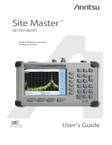 Anritsu Site Master S810D, Site Master S820D User Manual | Manualzz