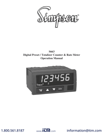 Simpson S663 Operation Manual | Manualzz
