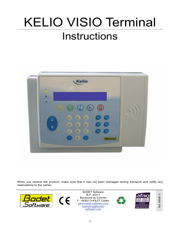 INSTALLATION. Bodet KELIO VISIO | Manualzz
