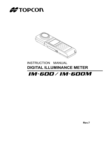 Topcon IM-600, IM-600M Instruction Manual | Manualzz