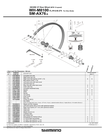Shimano WH-M8100 Roda Exploded View | Manualzz
