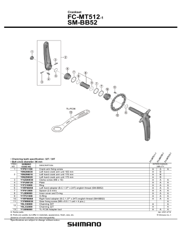 Shimano TL-FC36 Alat Exploded View | Manualzz