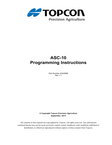 Topcon ASC-10 Programming Instructions Manual | Manualzz