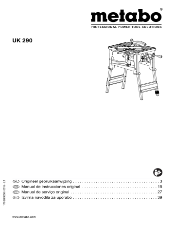 Metabo UK 290 Handleiding | Manualzz