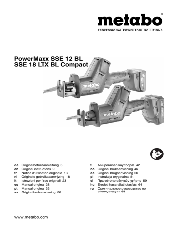 Metabo SSE 18 LTX BL Compact Οδηγίες λειτουργίας | Manualzz