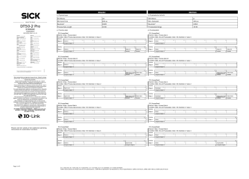 SICK DT50-2 Pro Betjeningsvejledning | Manualzz